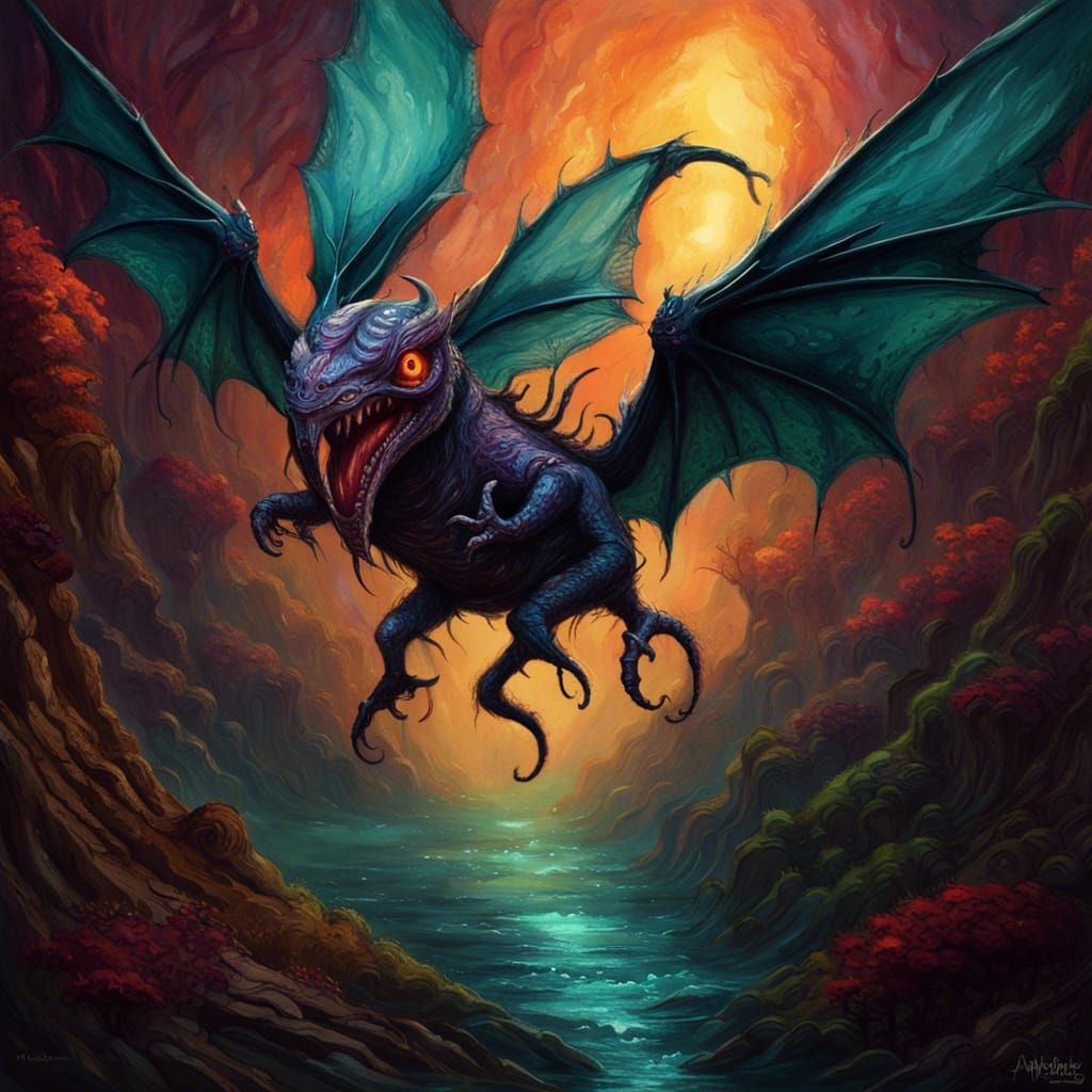 The Jabberwock, with Eyes of Flame - AI Generated Artwork - NightCafe ...