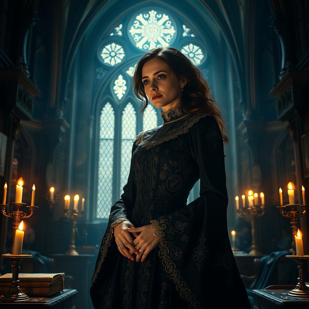 Gothic Astrology Professor in Medieval Transylvani... - AI Art