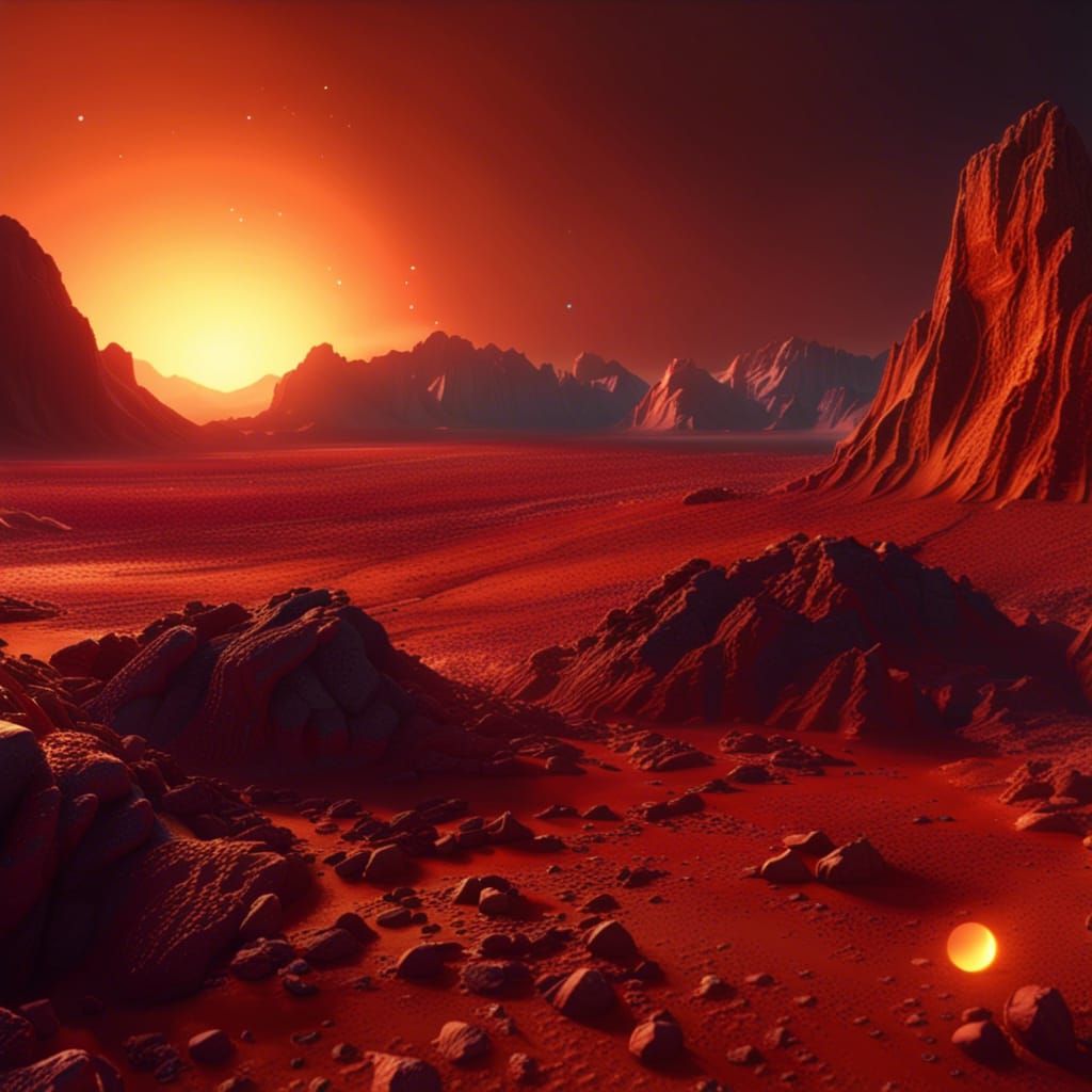 Mars sunset - AI Generated Artwork - NightCafe Creator