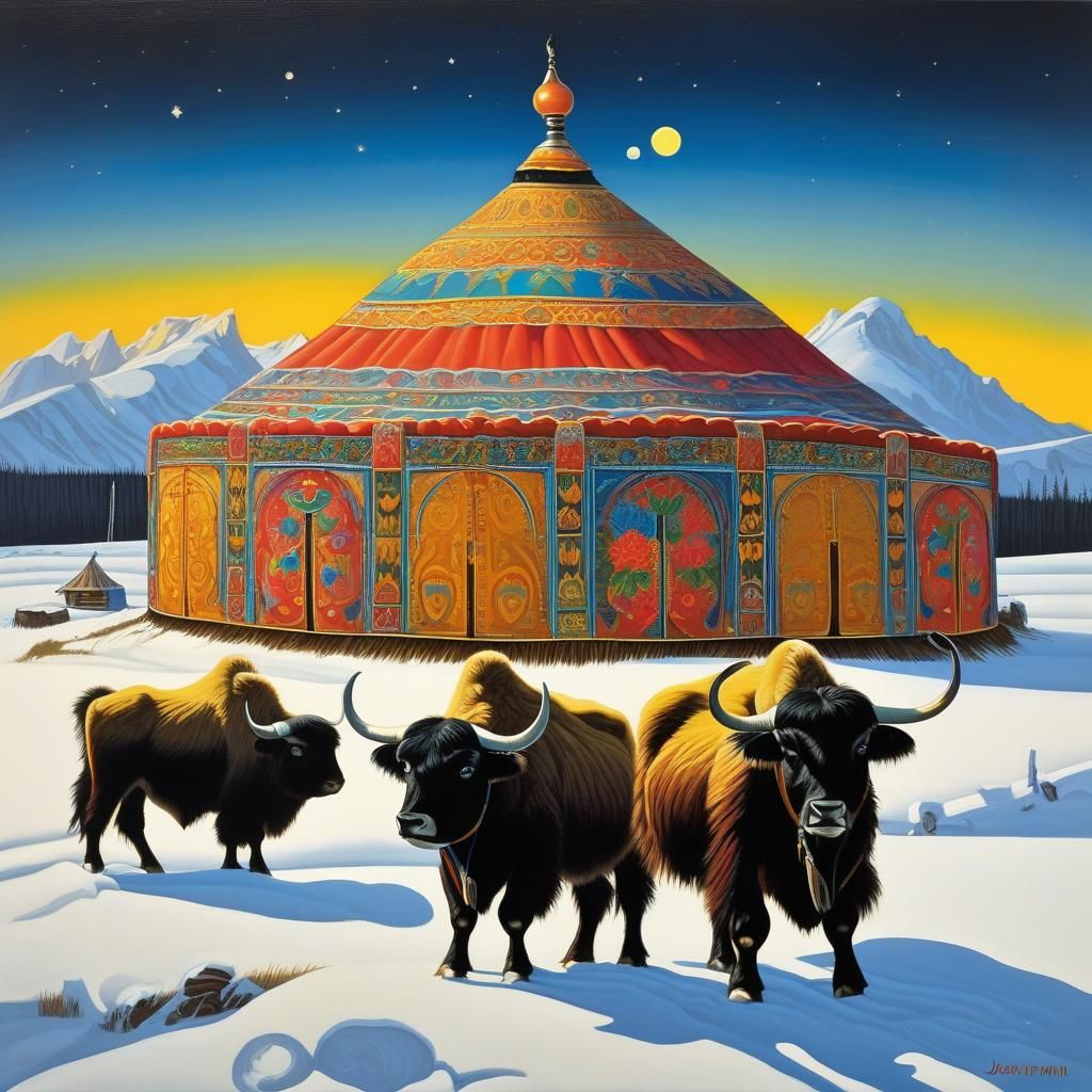 It was a yarding night, Yaks, beautiful Youngster from Yakutsk ...