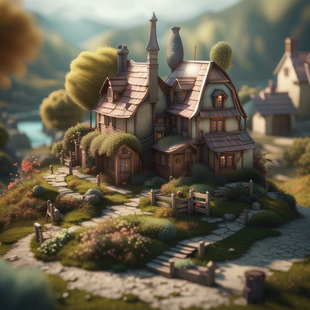 Miniature countryside home - AI Generated Artwork - NightCafe Creator