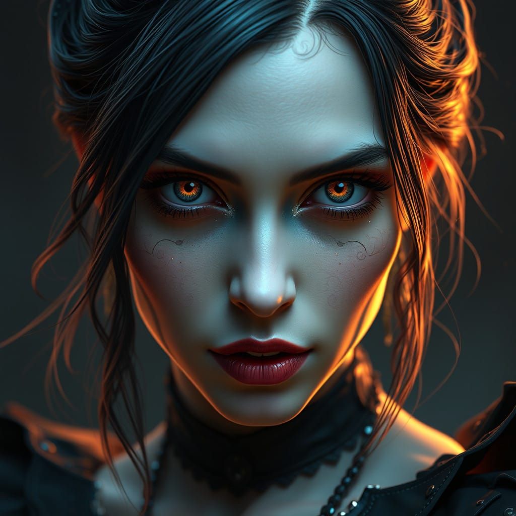 Portrait of a Gothic woman - Gothic Woman Portrait in Triadi...