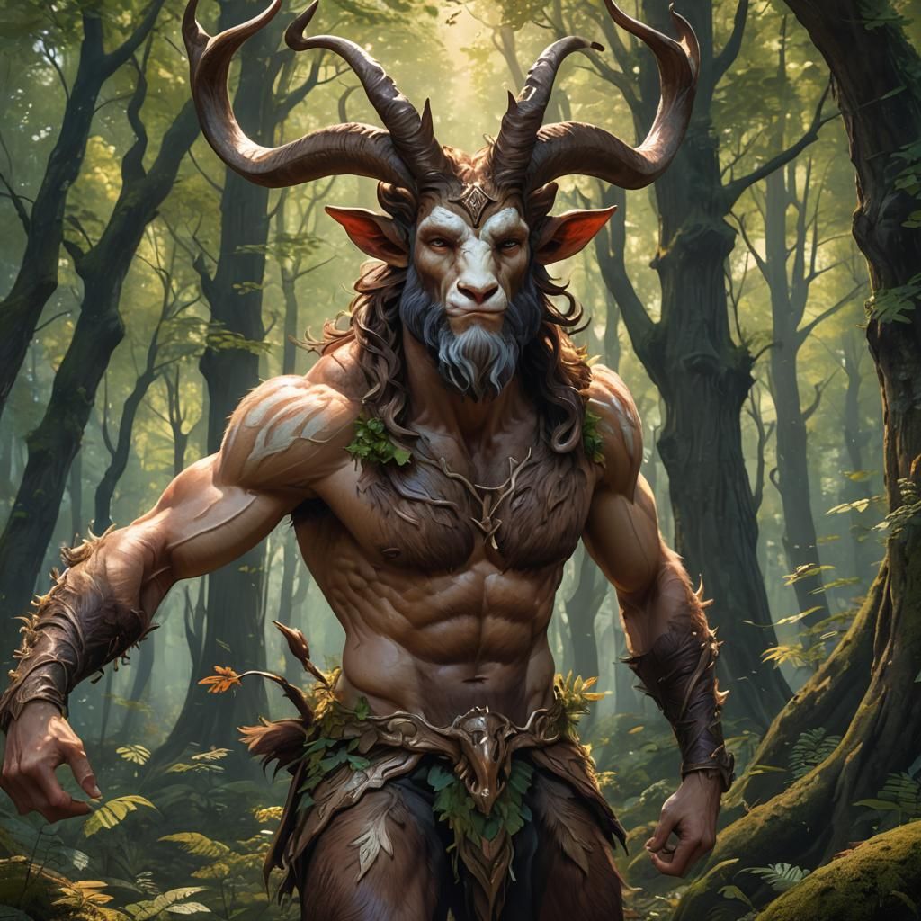 Faun in a forest - AI Generated Artwork - NightCafe Creator