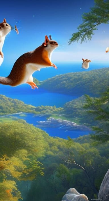 Flying Squirrels - AI Generated Artwork - NightCafe Creator