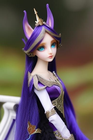 Picture of VOLKS BJD high-elf royal on a marble Art nouveau bridge by a ...