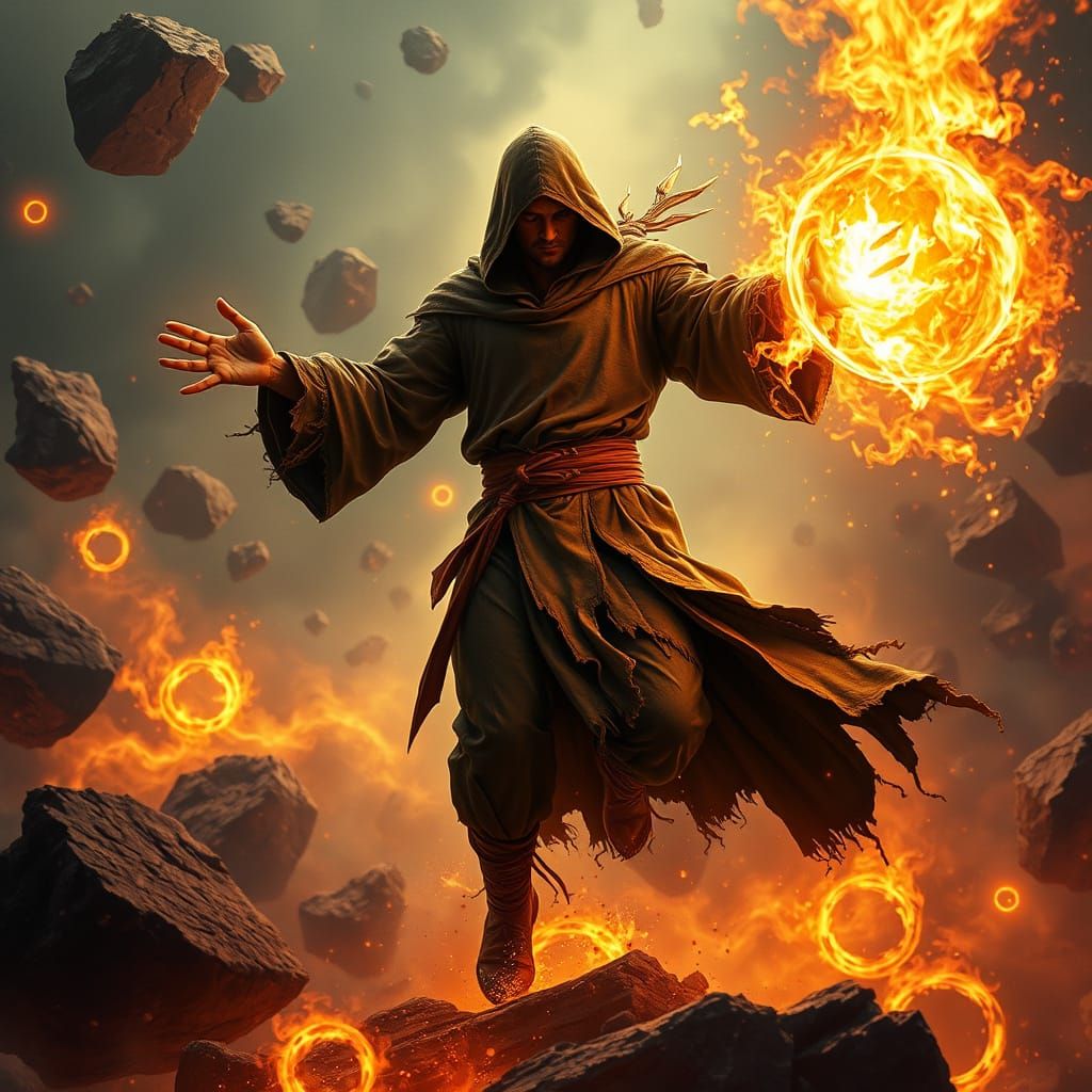Mage casting a giant fireball - Mage Unleashes Cinematic Fir...