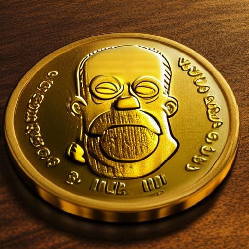 Homer Simpson Coin - AI Generated Artwork - NightCafe Creator