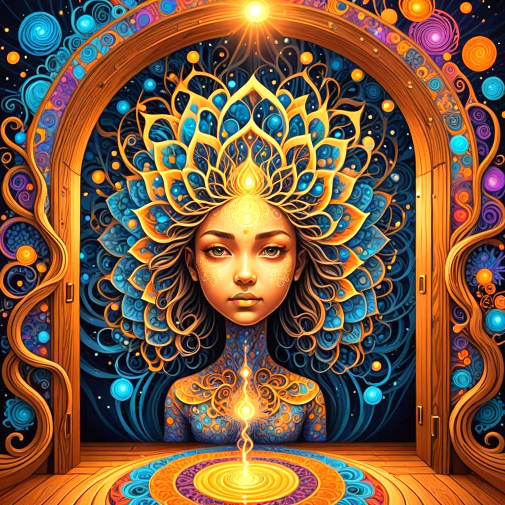 Kundalini Awakening, inside a beautiful woman's head, a little girl is ...