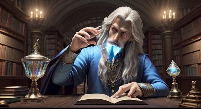 Fantasy realism, ultra-realism, ultra-realistic, wizard Merlin the ...