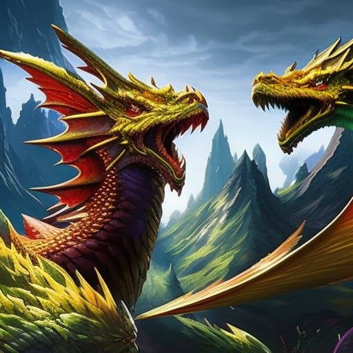 dragons war - AI Generated Artwork - NightCafe Creator