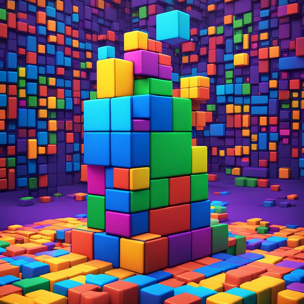 Domain Expansion Tetris Tower - AI Generated Artwork - NightCafe Creator