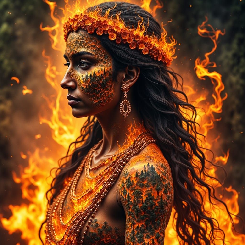 Hawaiian goddess Tūtū Pele the goddess of volcanoes and fire, the ...