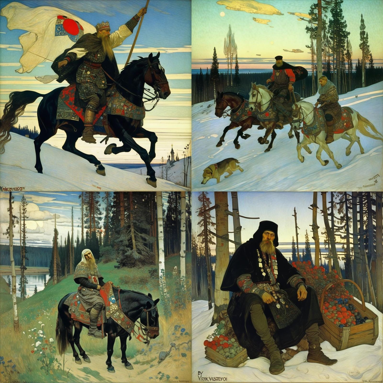 Artist Studies 1088 : by Viktor Vasnetsov - AI Generated Artwork ...