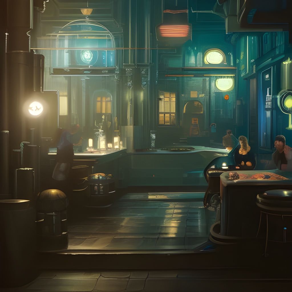 Cyberpunk Cafe - AI Generated Artwork - NightCafe Creator