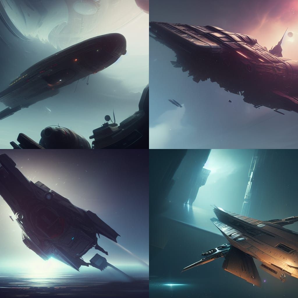 spaceship in space - AI Generated Artwork - NightCafe Creator