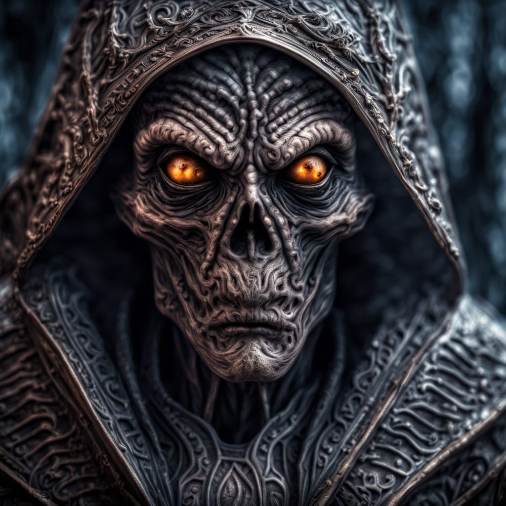 Haunted Alien Meets a Powerful Sorcerer in a Haunt... - AI Art