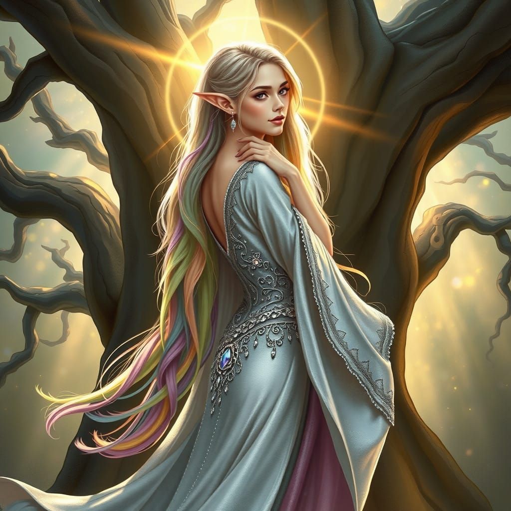 Elven Princess - Ethereal Elven Princess in Whimsical Fanta...