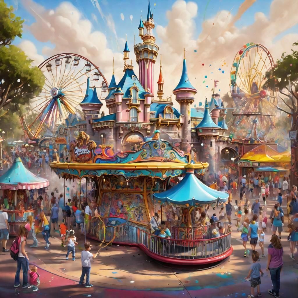 Disneyland Theme Park - AI Generated Artwork - NightCafe Creator