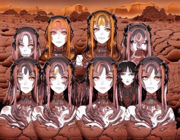 nine sisters come out of the ground - AI Generated Artwork - NightCafe Creator