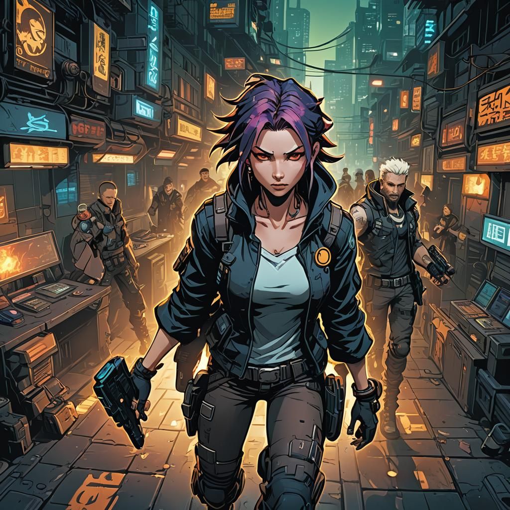 Shadowrun streets - AI Generated Artwork - NightCafe Creator