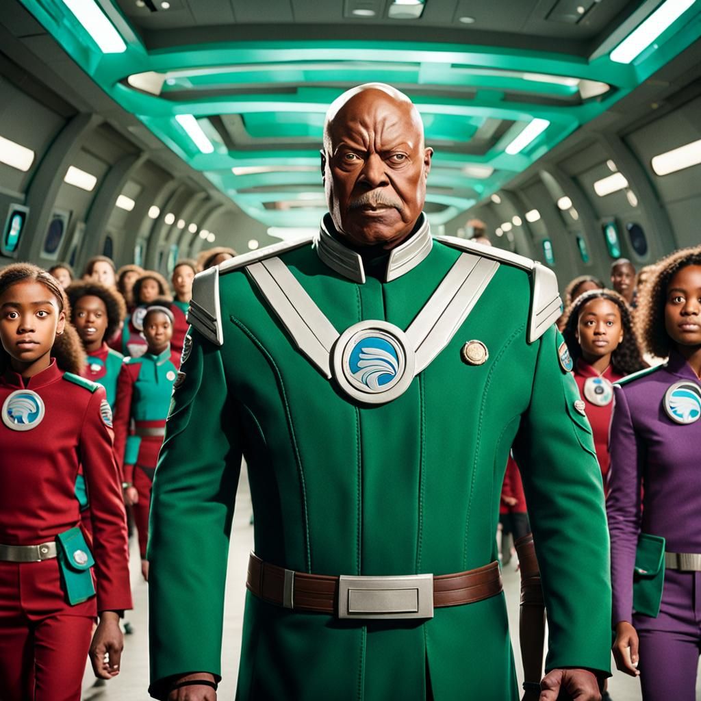 Commander Bortus (The Orville) leading a girl scout troop. - AI ...