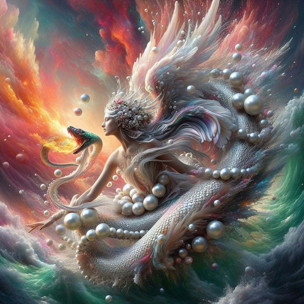 Pearl Fire Angel BI 1-3 - AI Generated Artwork - NightCafe Creator