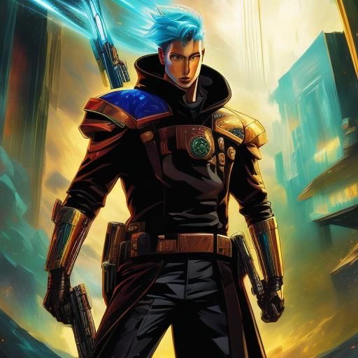 Futuristic half human, half lion sniper with fancy laser rifle , claws ...