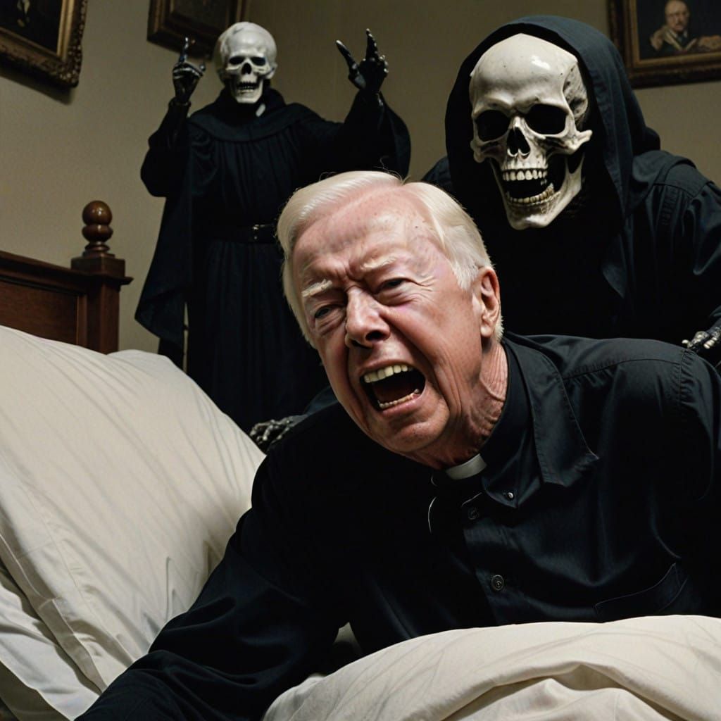 Grim Reaper Captures the Soul of a Dying Leader in... - AI Art