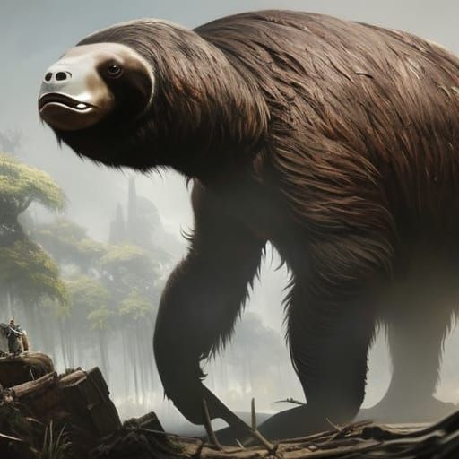 Prehistoric Giant Sloth - AI Generated Artwork - NightCafe Creator