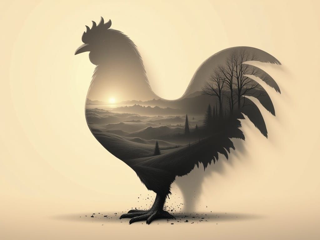 Hyperreal Rooster Shadow - AI Art