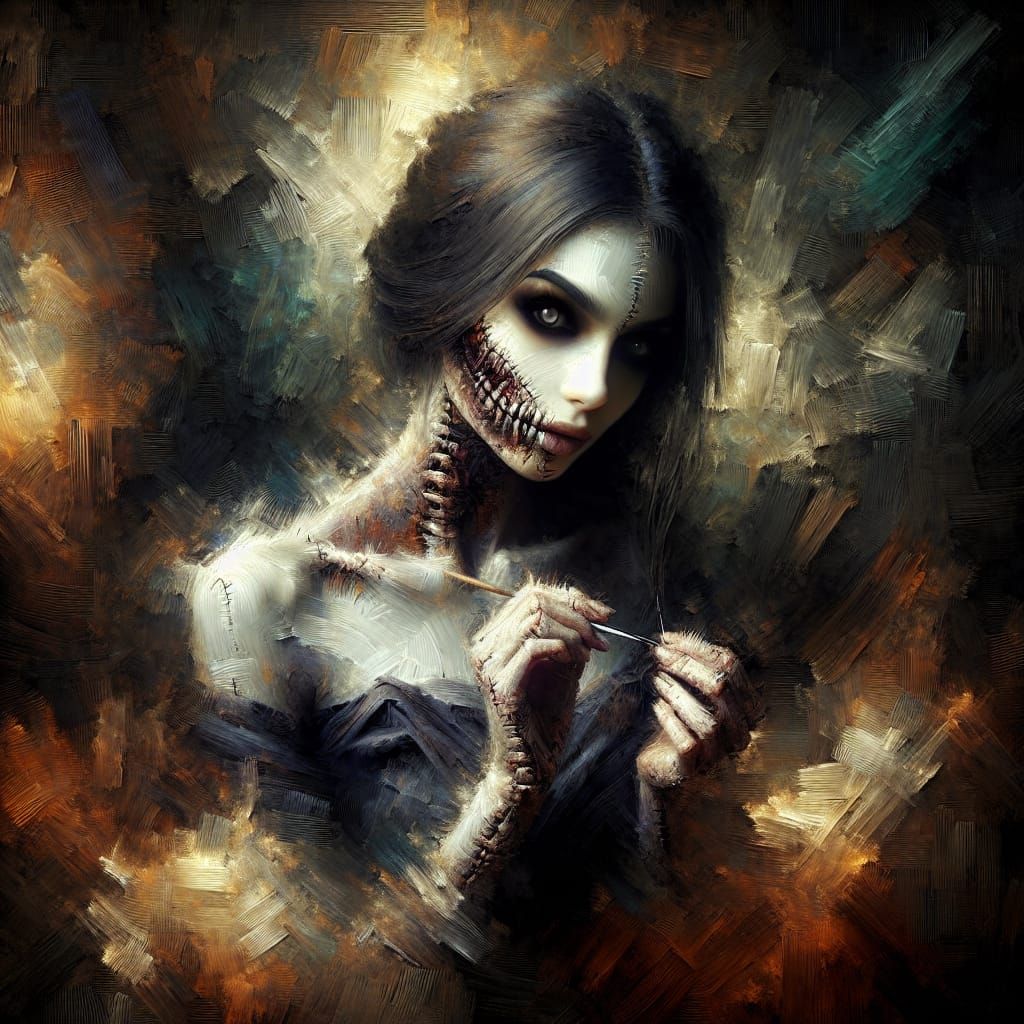 Portrait of a Young Undead Woman - Ethereal Vampire Portrait...
