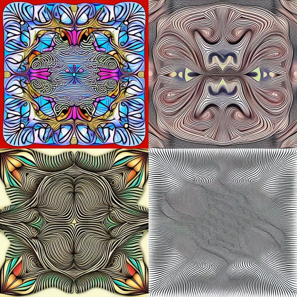 whimsical oragami art, abstract vector fractal, wave function ...