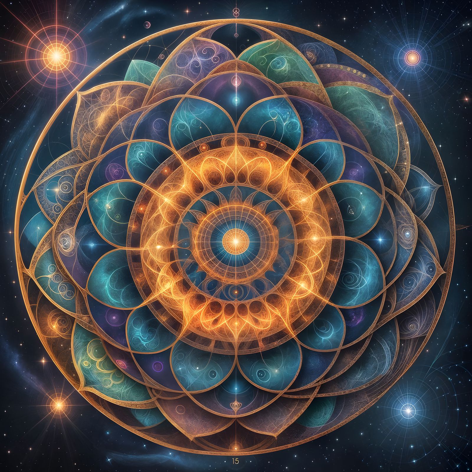 Sacred Geometry Frequencies in Harmony - AI Art