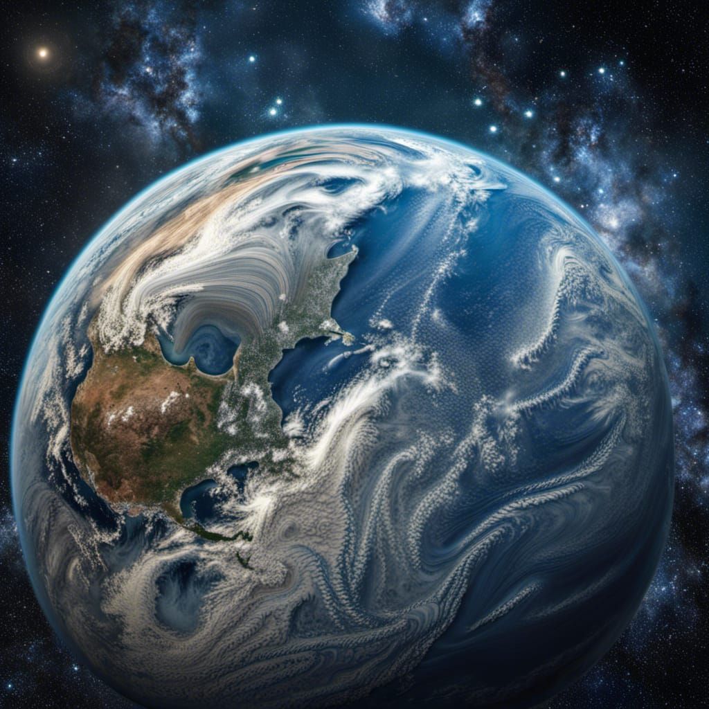 Beautiful majestic blue Earth, hubble telescope image intricate details ...