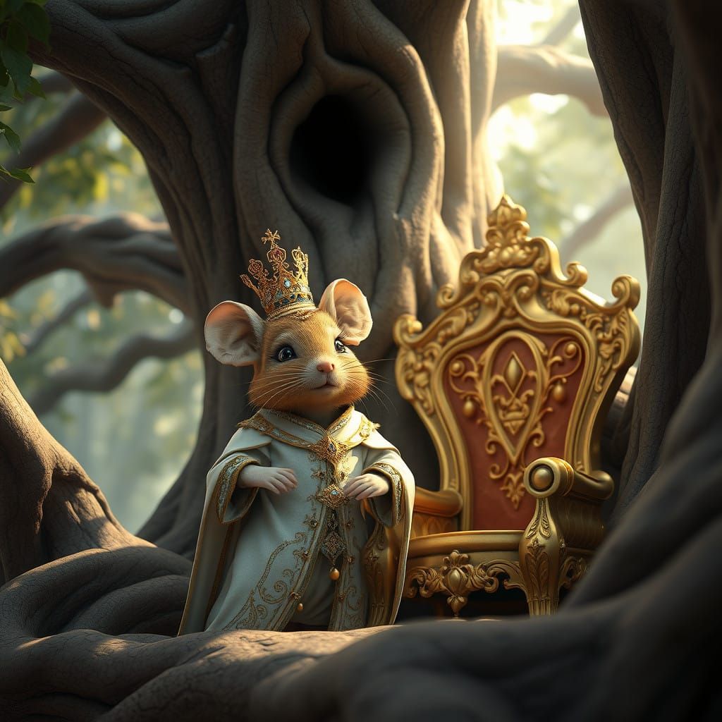 The Mouse King - Regal Mouse in Royal Attire, Beside Ornate ...