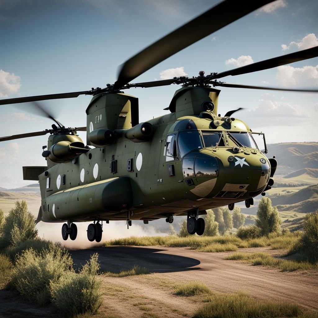 US ARMY pilot flying Chinook 1962 army green - AI Generated Artwork ...