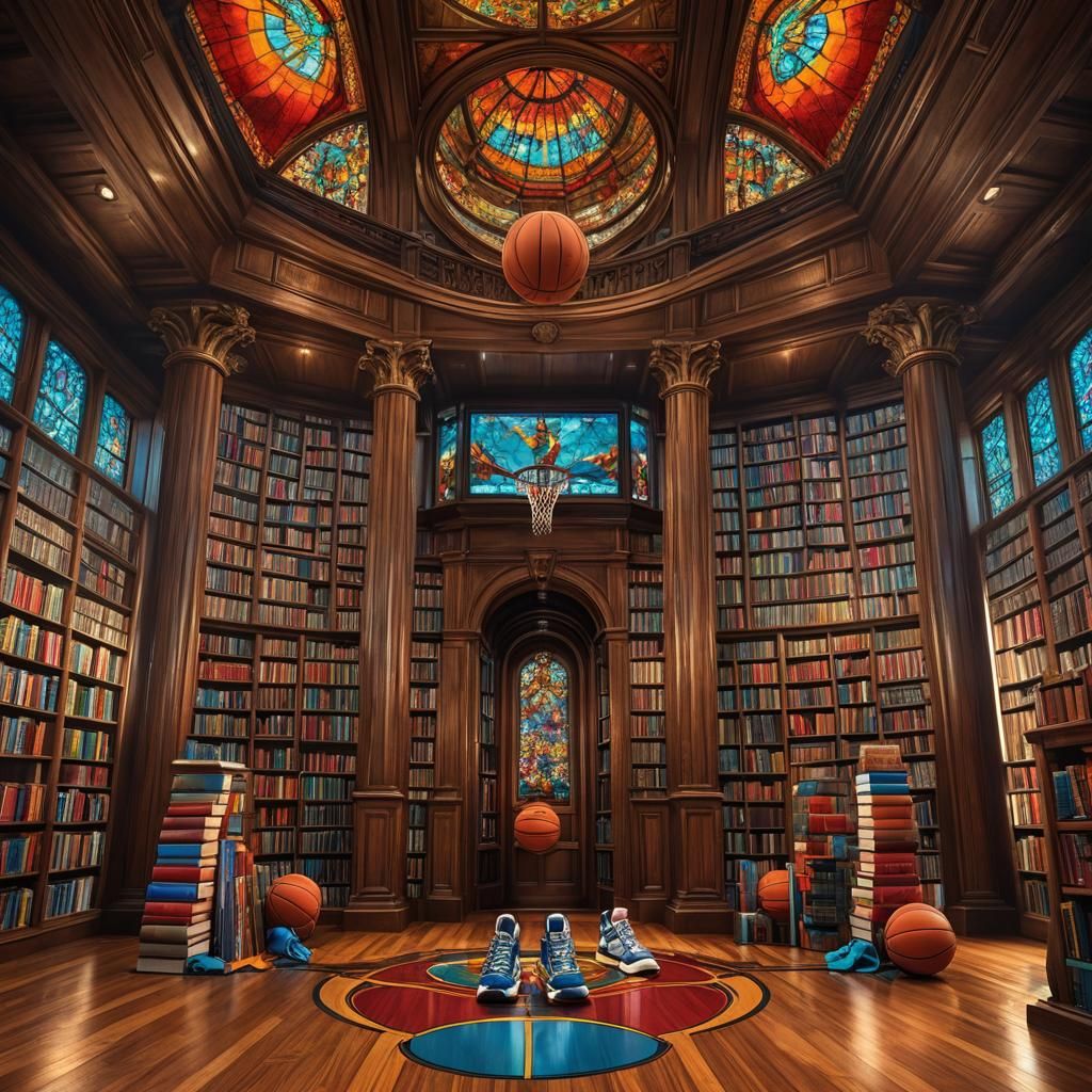Basketball Library - AI Generated Artwork - NightCafe Creator