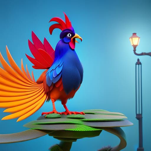 rooster 4 CGI - AI Generated Artwork - NightCafe Creator