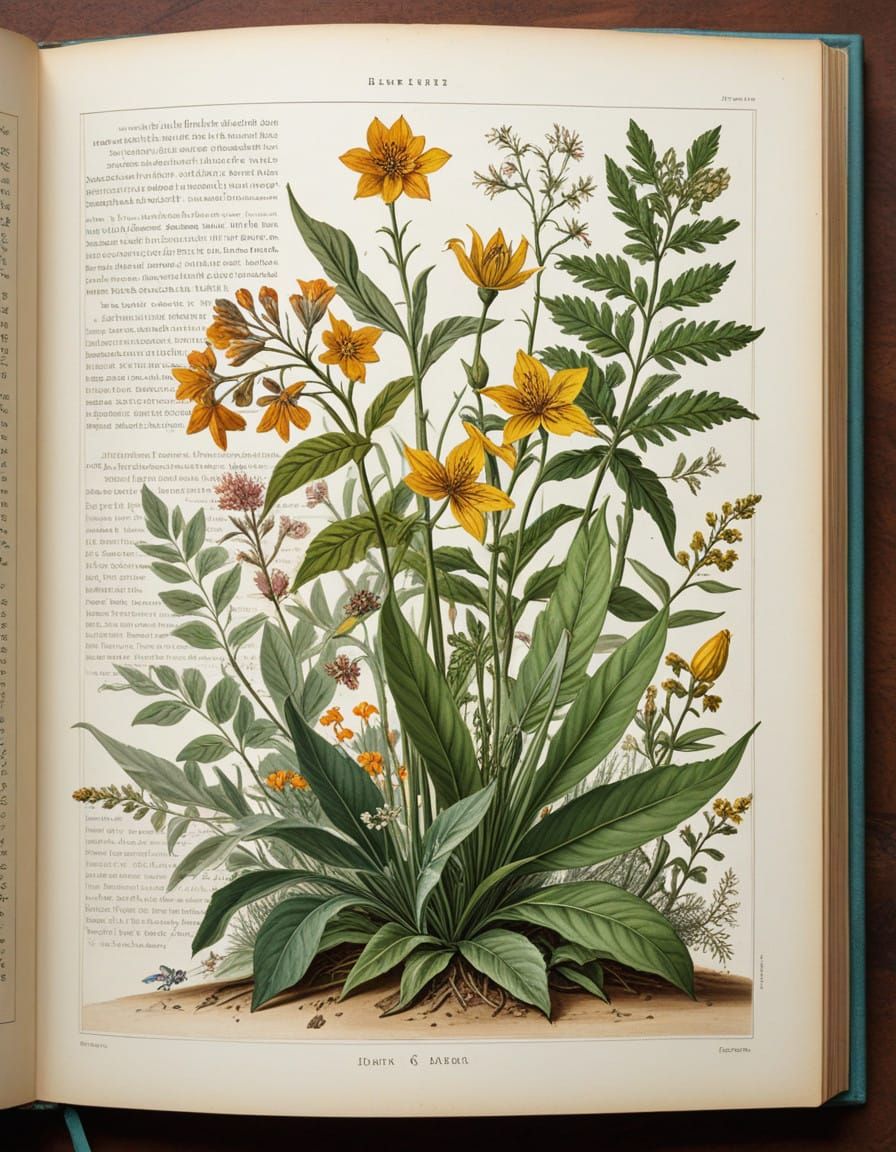Botanical book page - Vintage Botanical Art Illustrations i...
