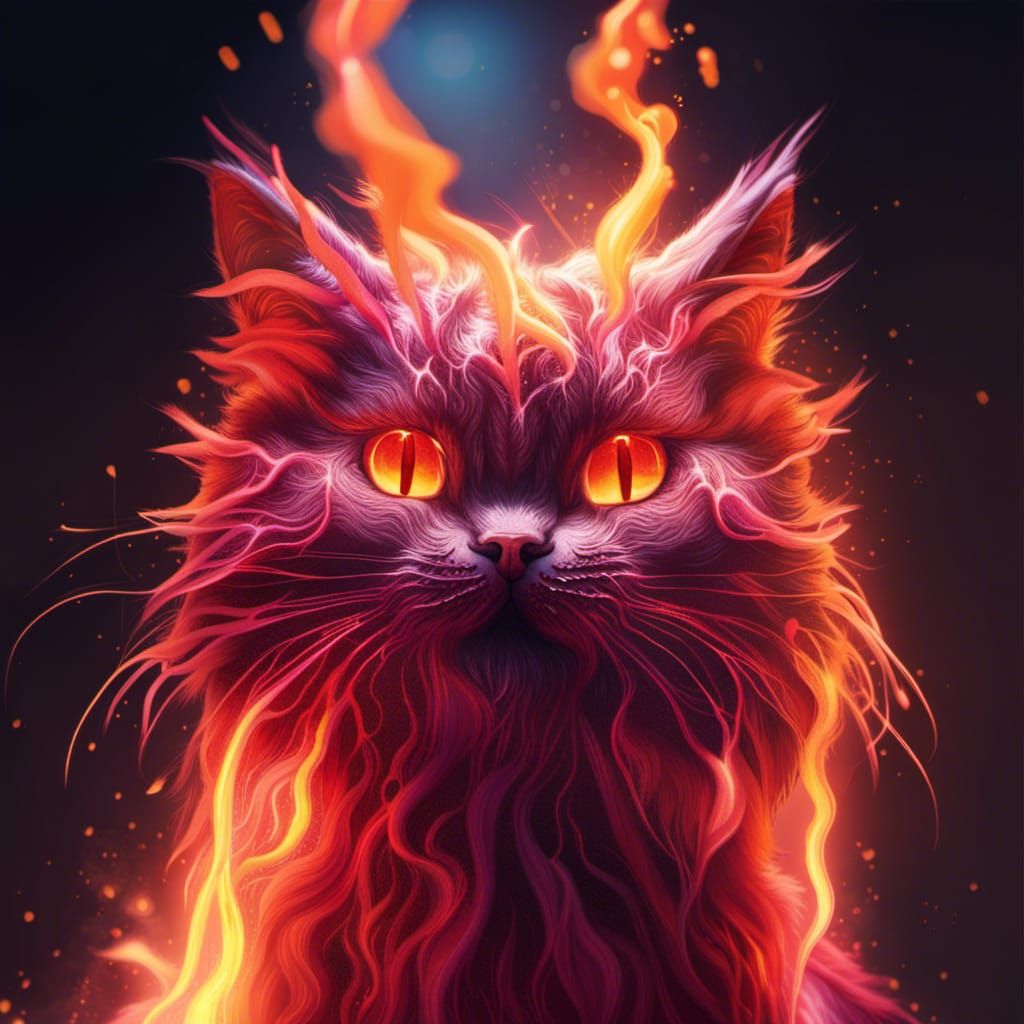 lava cat testing the new 1.0 on a previous lava cat - AI Generated ...