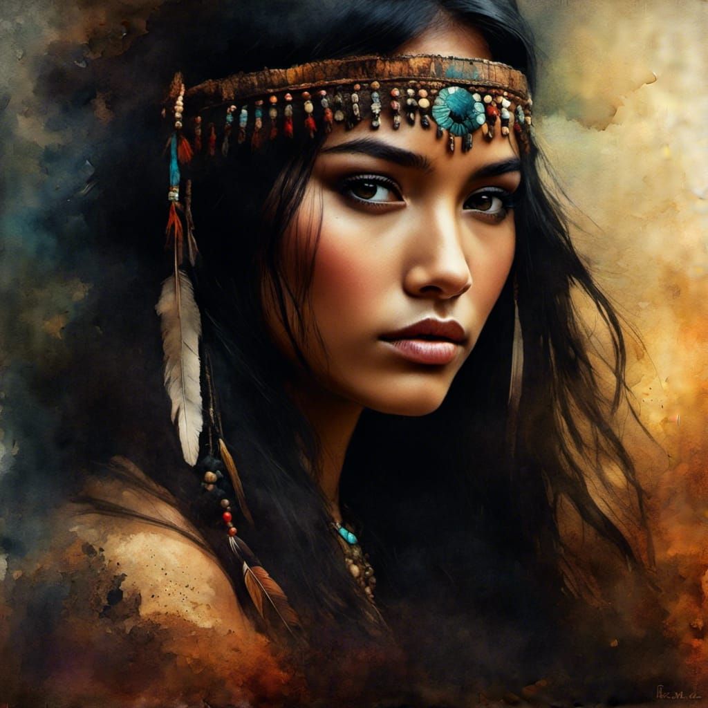 Cherokee woman - AI Generated Artwork - NightCafe Creator