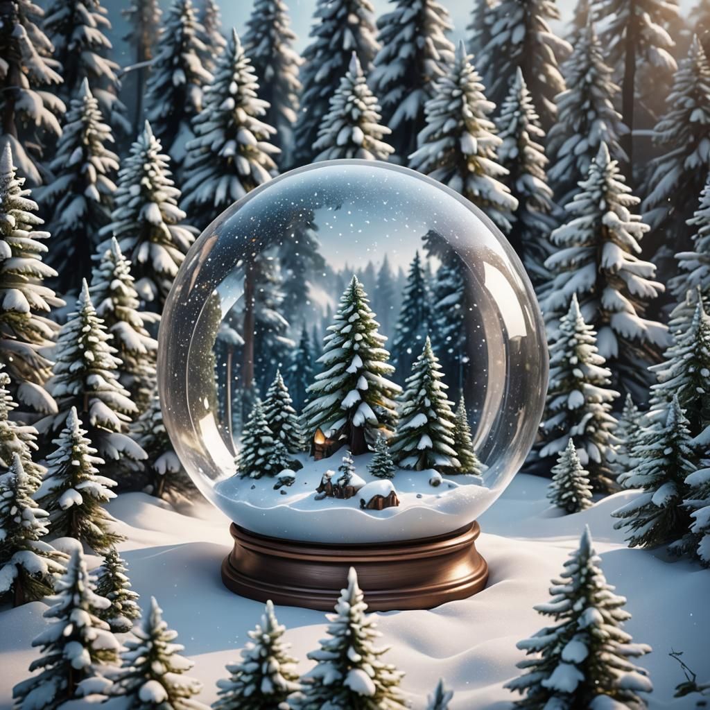 beautiful snow globe - AI Generated Artwork - NightCafe Creator
