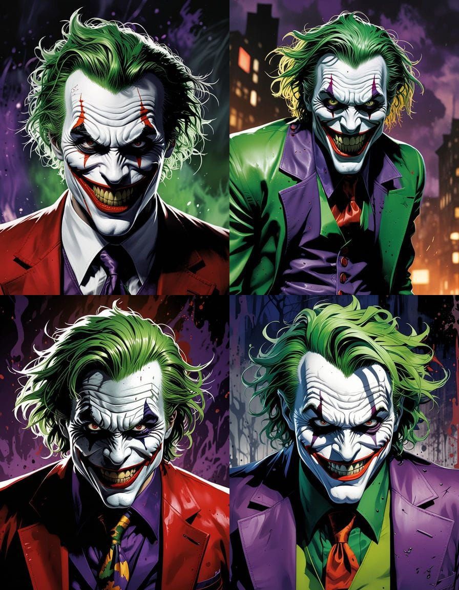 The Clown Prince of Crime - Joker's Menacing Portrait in Dar...