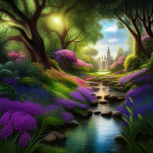 The Magic of Spring: Depict the garden in full bloom during springtime ...