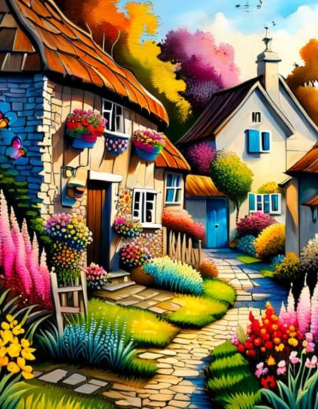 Pretty British little country lane - AI Generated Artwork - NightCafe ...