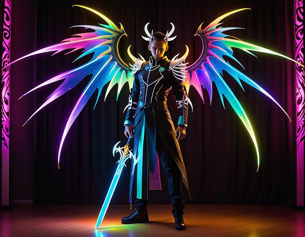 Winged Swordsman - AI Generated Artwork - NightCafe Creator