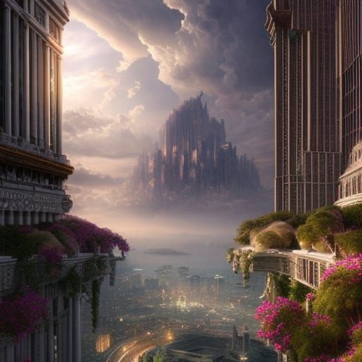 Utopic City - AI Generated Artwork - NightCafe Creator