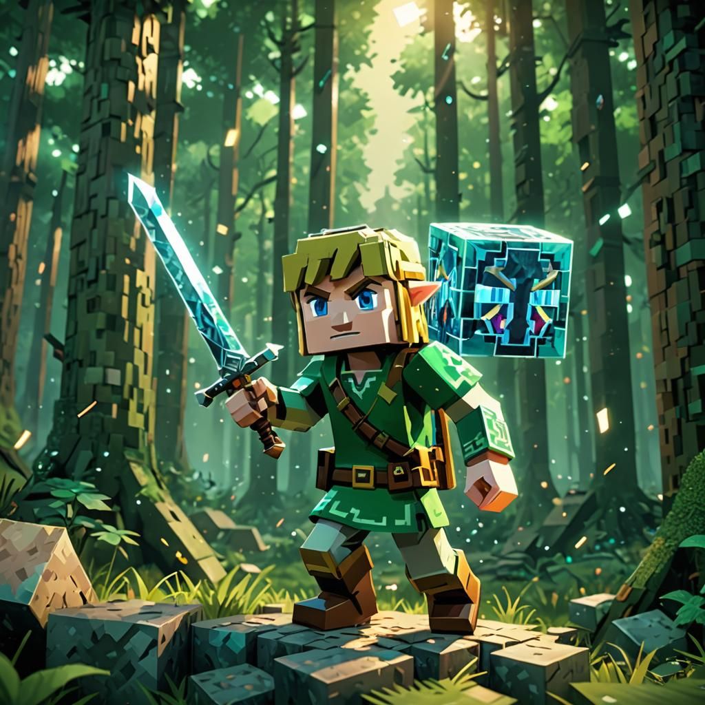 Link Minecraft style - AI Generated Artwork - NightCafe Creator
