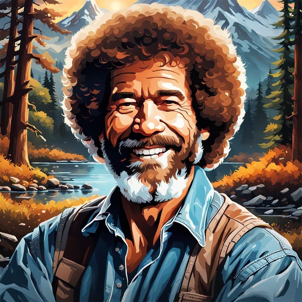 Bob Ross - AI Generated Artwork - NightCafe Creator