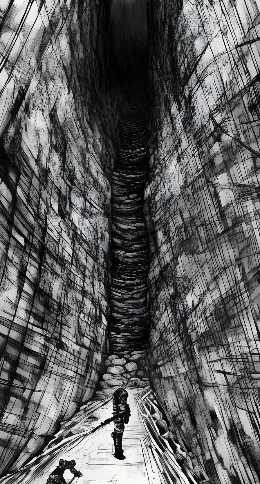 Mind-Bending Claustrophobic Cave Path - AI Generated Artwork ...